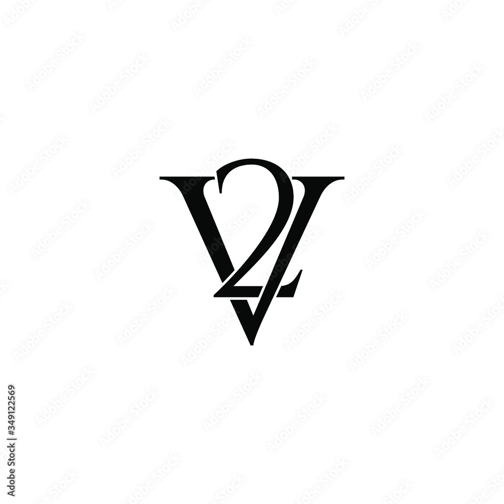 v2 letter original monogram logo design Stock Vector | Adobe Stock