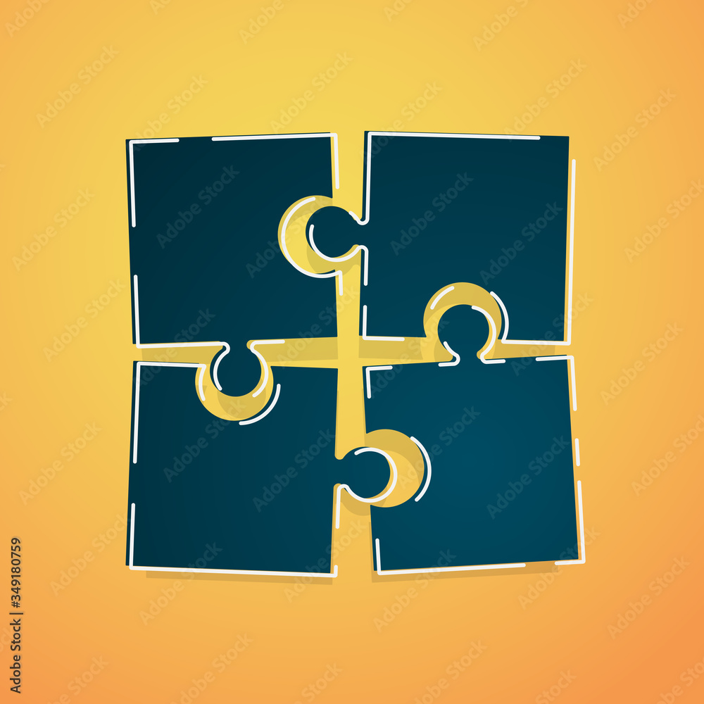 Puzzle infographic concept. Template for business project. Diagram with ...