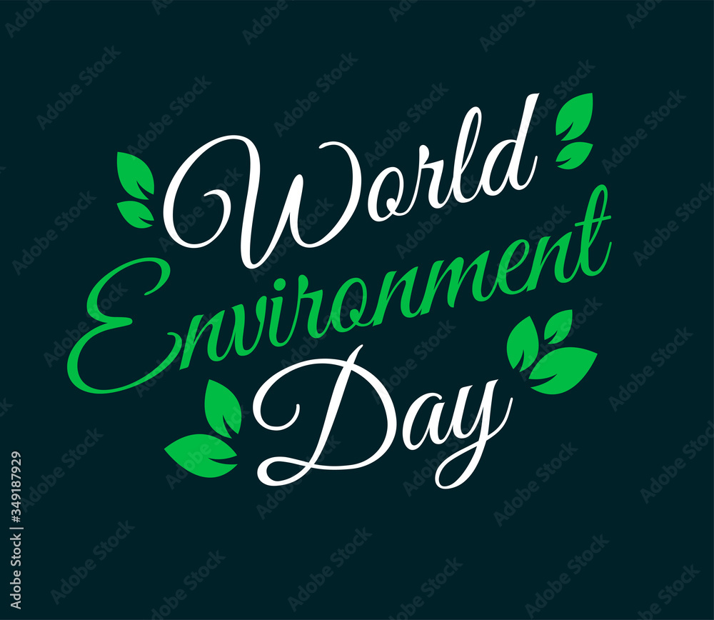 Hand lettering World environment day card, background. Vector ...