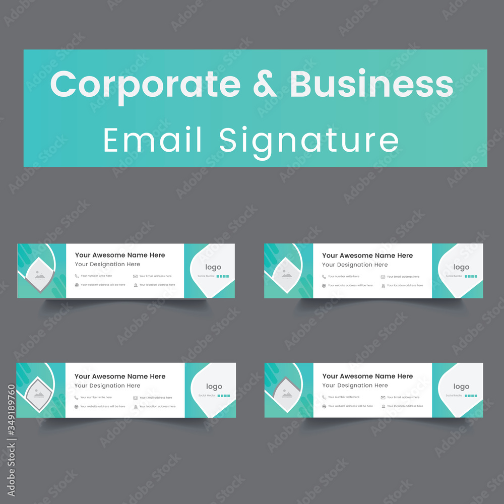 Professional Personal Corporate Business email signature Template ...