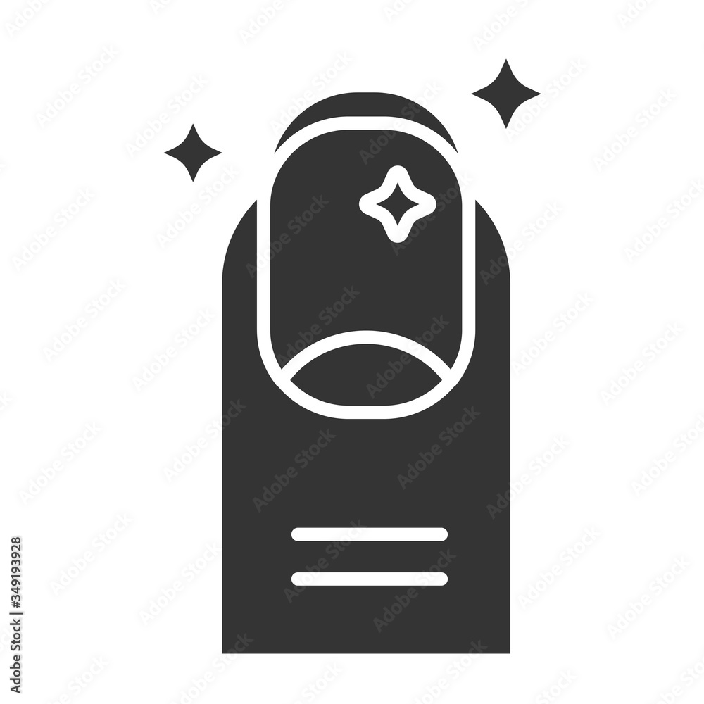 Manicure black glyph icon. Nail service. Beauty industry. Pictogram for ...