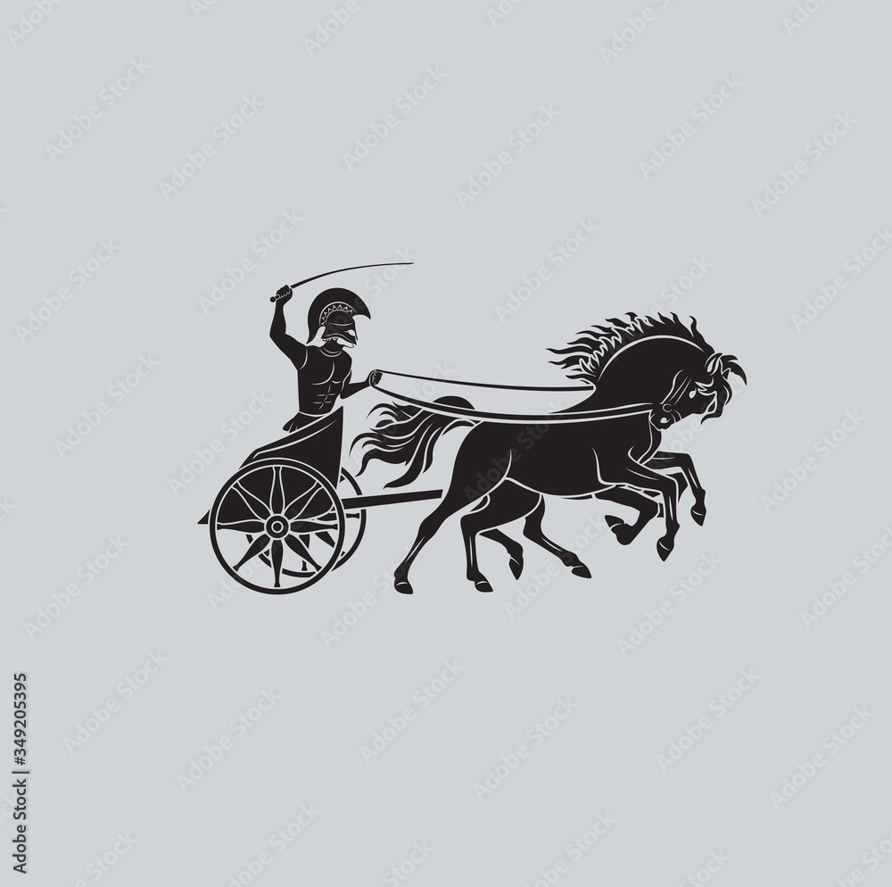 Chariot with a gladiator. Carriage accelerates a chariot Stock Vector ...