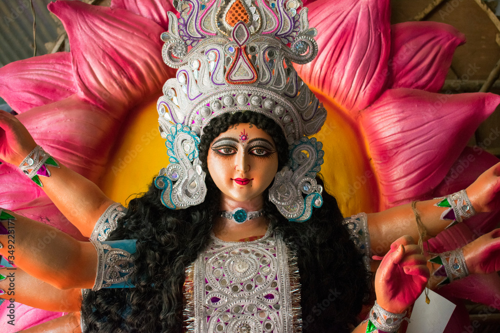 Durga Face During Durga Puja Festival- Goddess Durga - Festival of ...