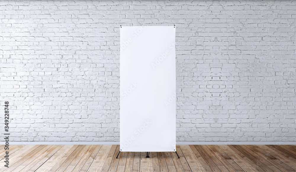 X-stand banner for training or promotional presentation. Blank template ...