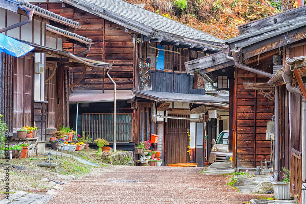 Foto de Tsumago, scenic traditional post town in Japan from Edo period ...