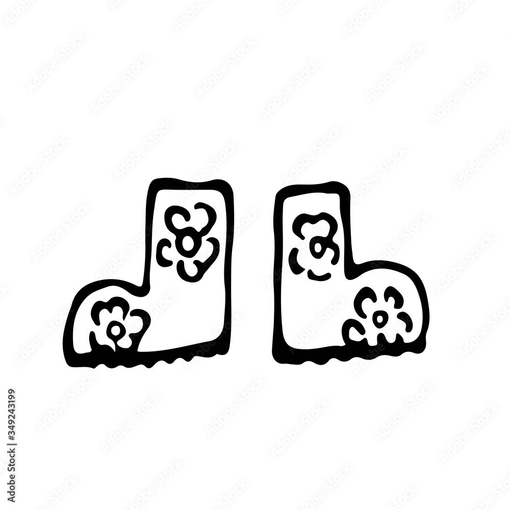 Garden, farm, rubber boots for work on farm fields, near animals and in ...