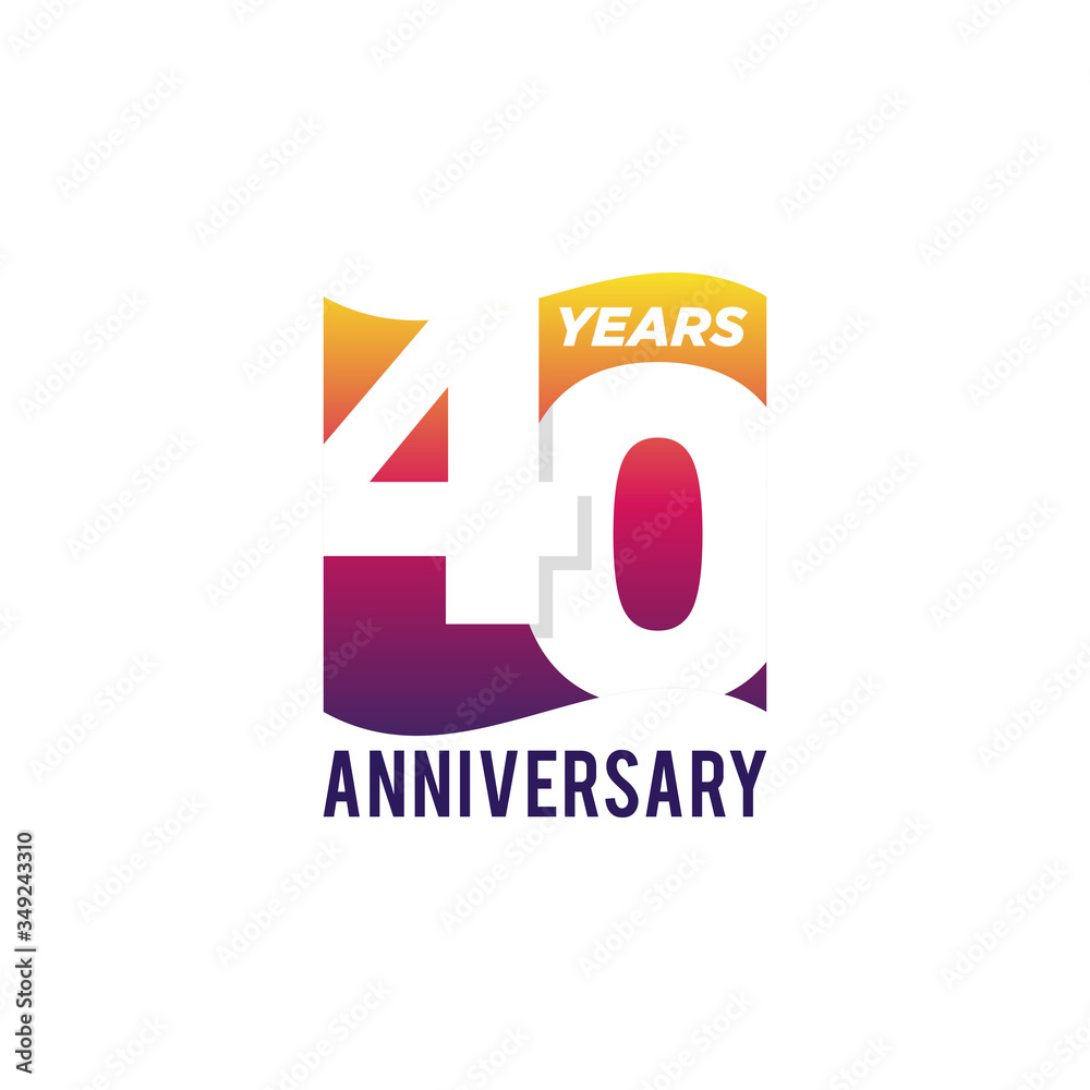 40 Years Anniversary Celebration Icon Vector Logo Design Template ...