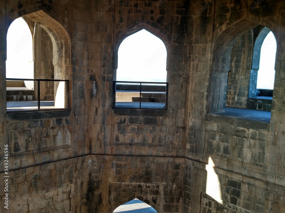 Chand Bibicha mahal (Palace of Chand Bibi) Window internal structure ...