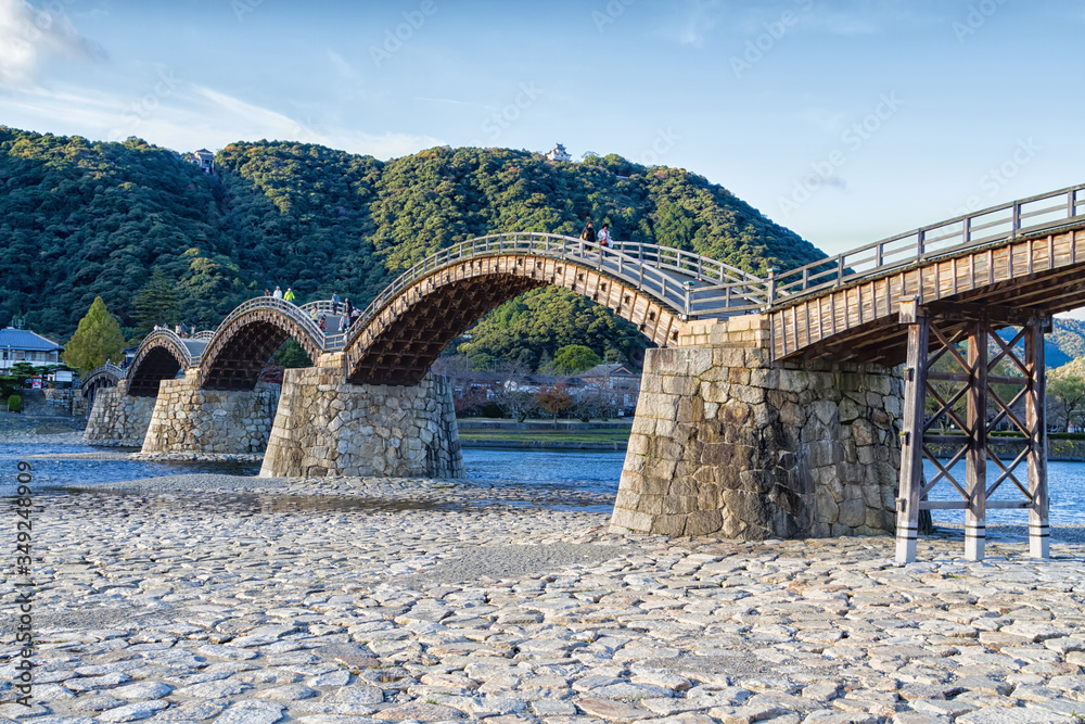 Kintai Bridge (Kintaikyo) Famous Arch bridge (Brocade Sash Bridge) and ...