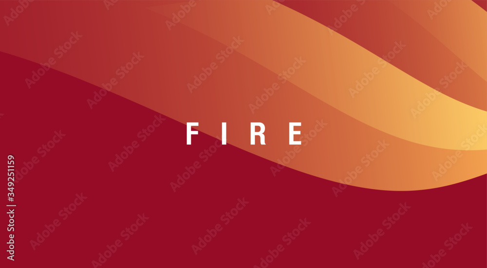 Abstract red background with gradient flat waves forming fire flames ...