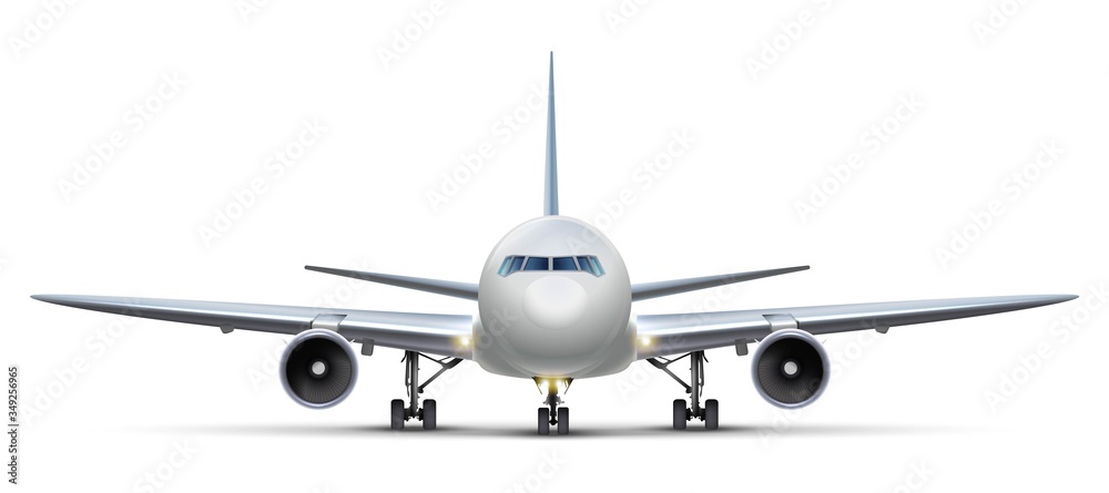 3d realistic vector airplane. Isolated on white background aircraft ...