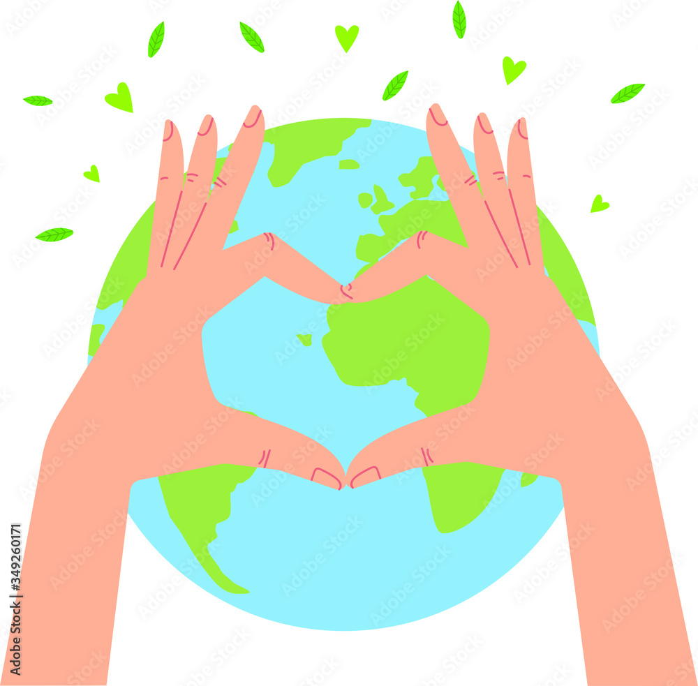 Love and save our planet placards vector illustration. Earth Day. Save ...