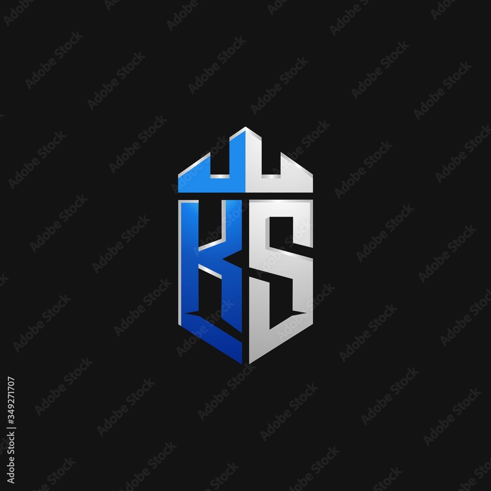 KS initials shield logo monogram designs modern templates Stock Vector ...
