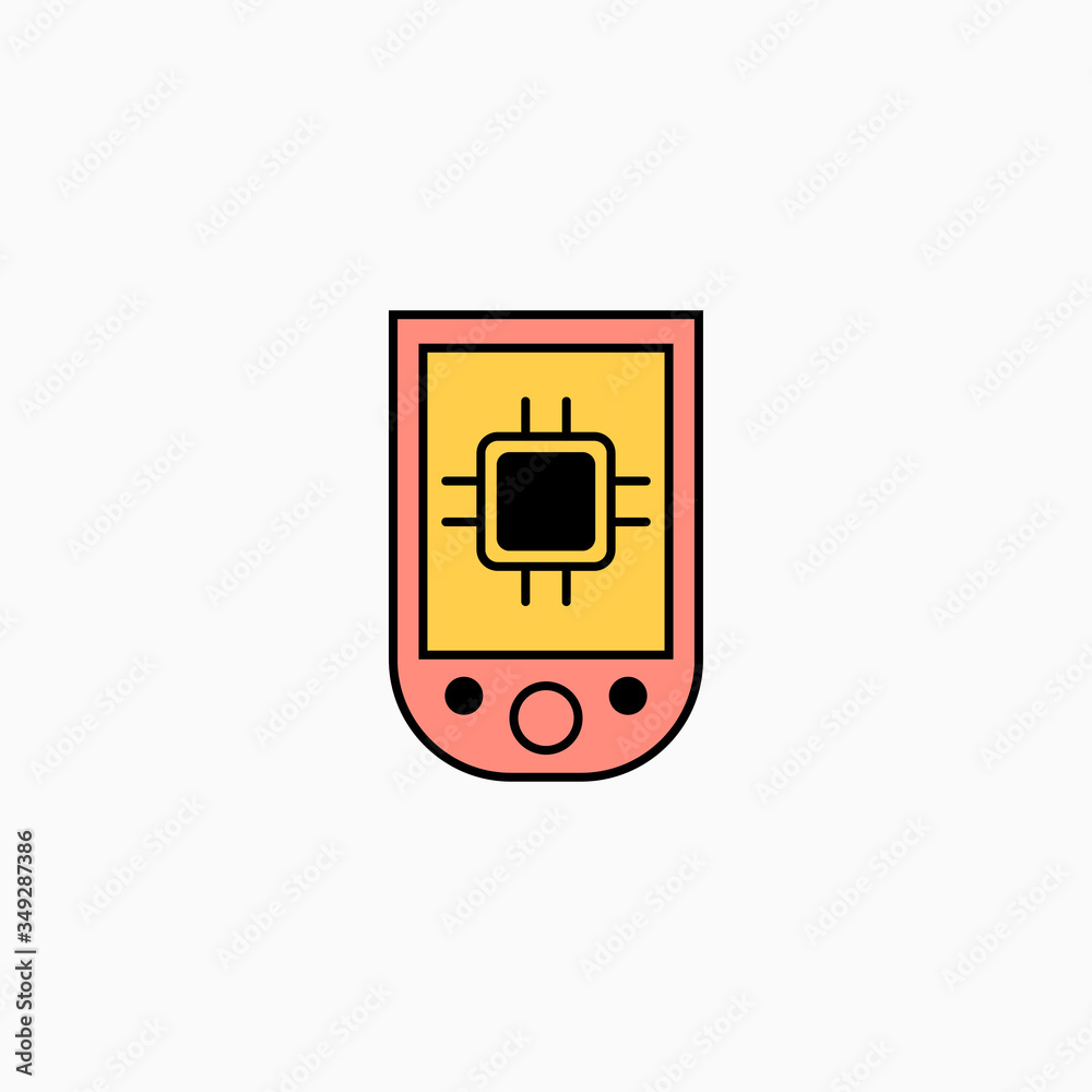 Artificial intelligence mobile phone icon. Vector AI technology concept ...