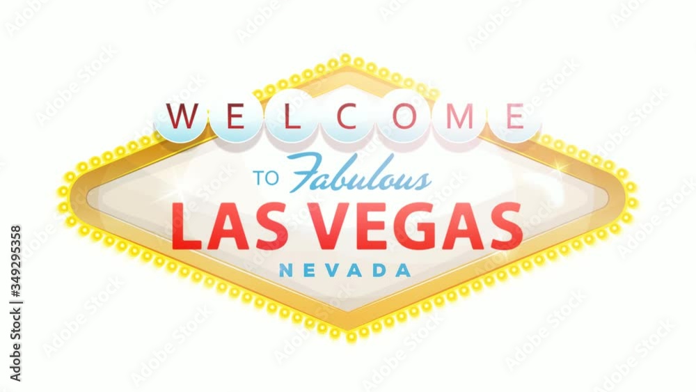 Welcome To Las Vegas Sign Animation/ 4k animation of a cartoon welcome ...