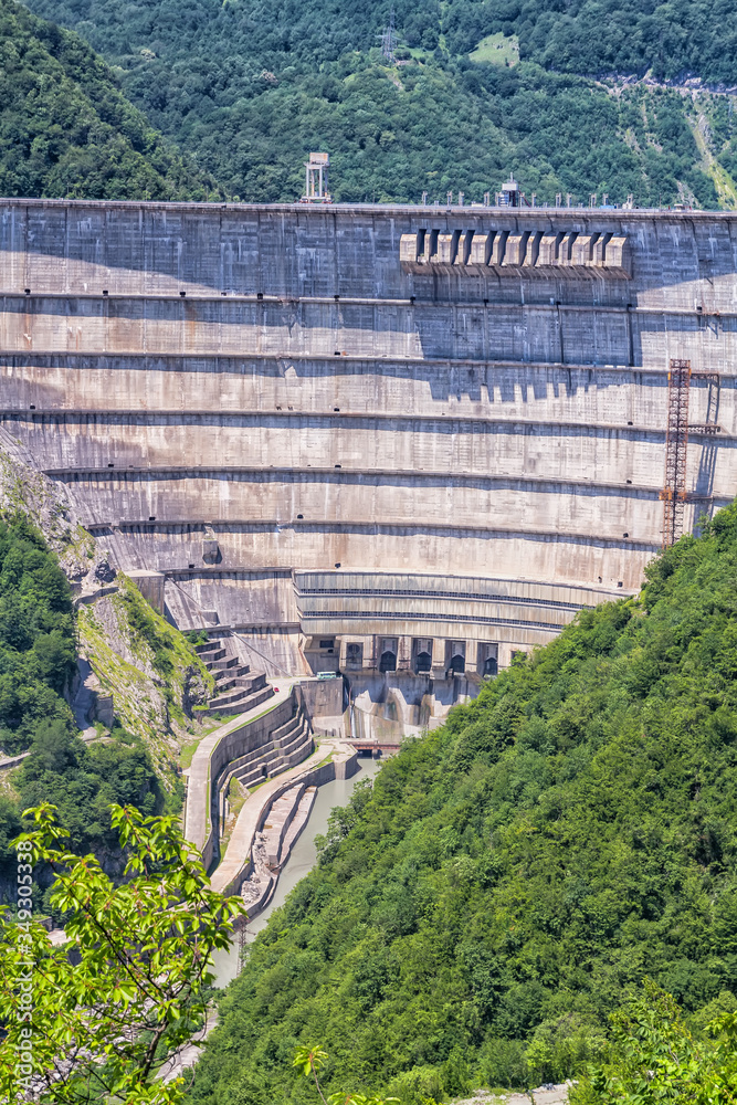 The "Inguri Dam" is a hydroelectric dam on the Inguri River in Georgia ...