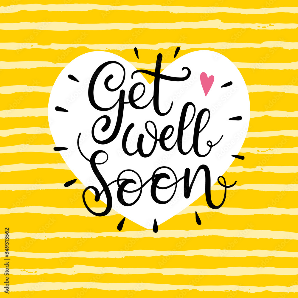 Get well soon vector text. Hand Lettering for invitation and greeting ...