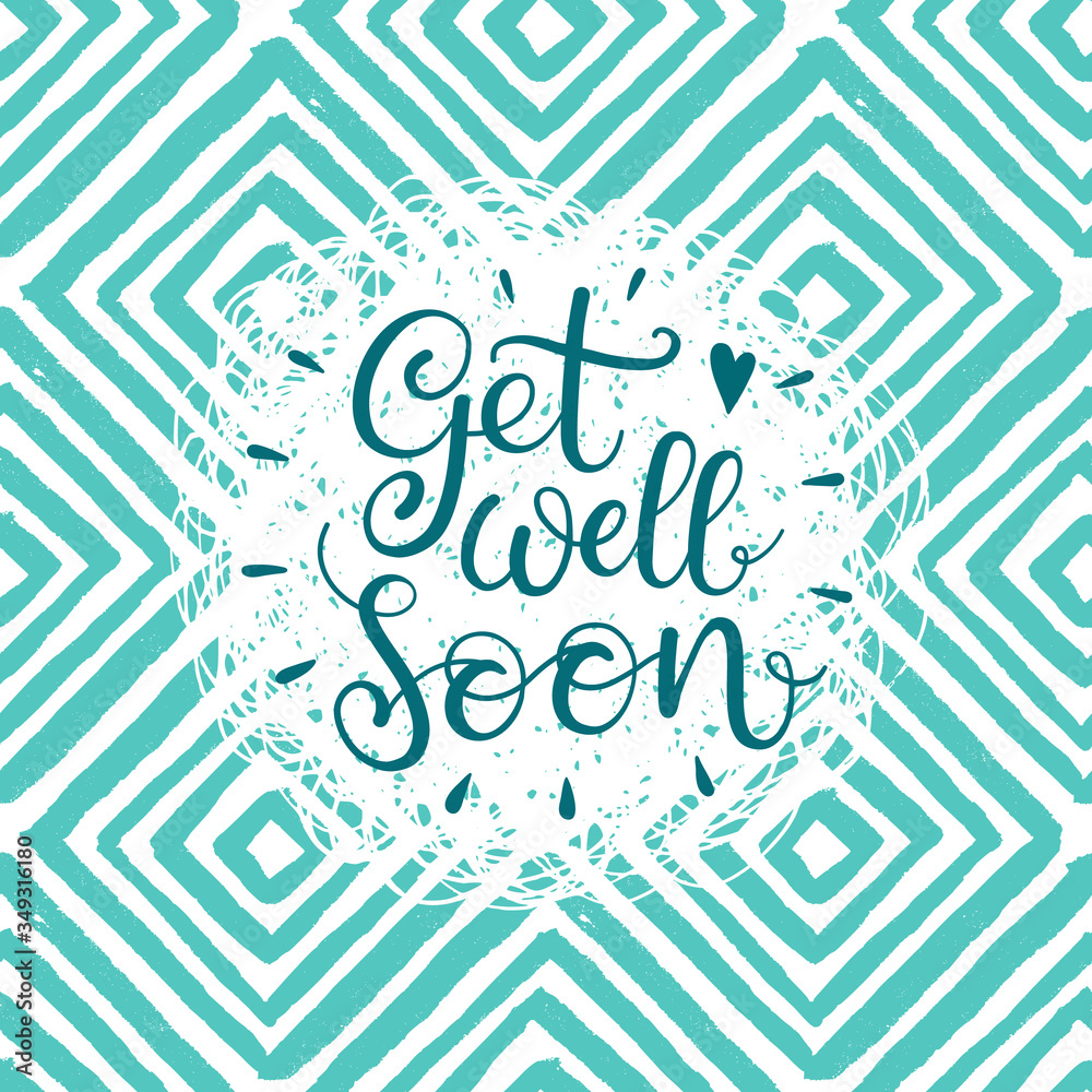 Get well soon vector text. Hand Lettering for invitation and greeting ...