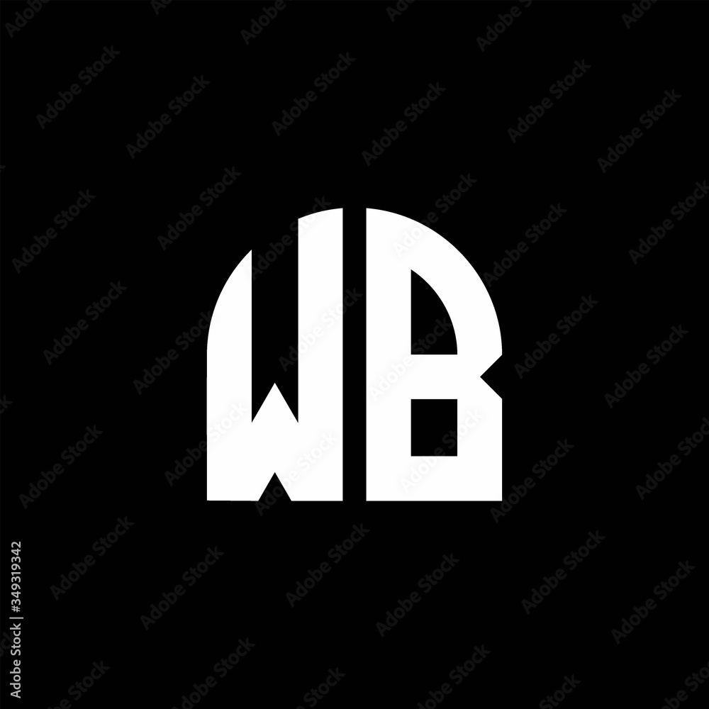 WB monogram logo with curve shape design template Stock Vector | Adobe ...