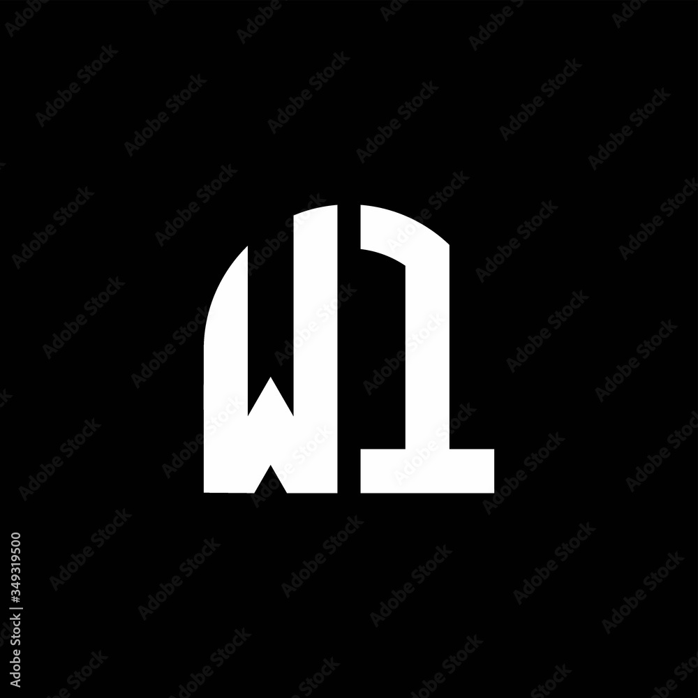WI monogram logo with curve shape design template Stock Vector | Adobe ...