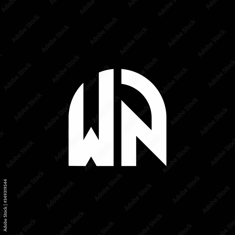 WN monogram logo with curve shape design template Stock Vector | Adobe ...