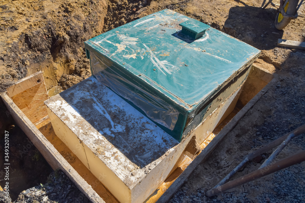 installation of a septic tank in the construction of a private house ...