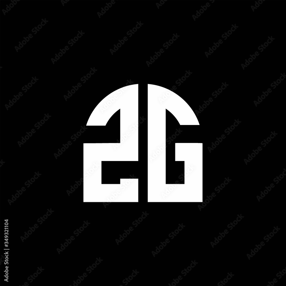 ZG monogram logo with curve shape design template Stock Vector | Adobe ...