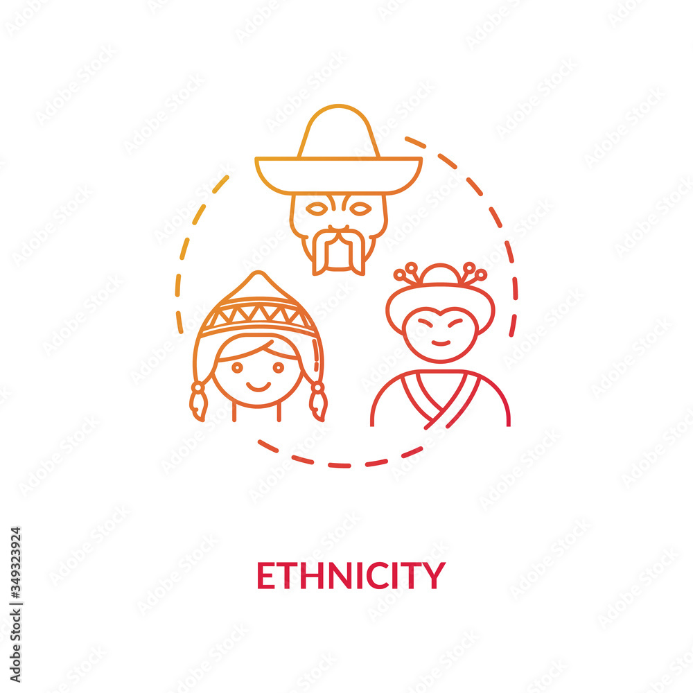 Ethnicity red concept icon. International community. Multi national ...