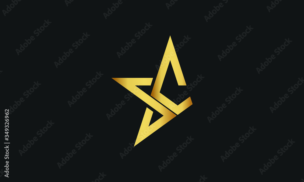 S , C , CS , SC Letter with Star Logo Template vector icon illustration ...