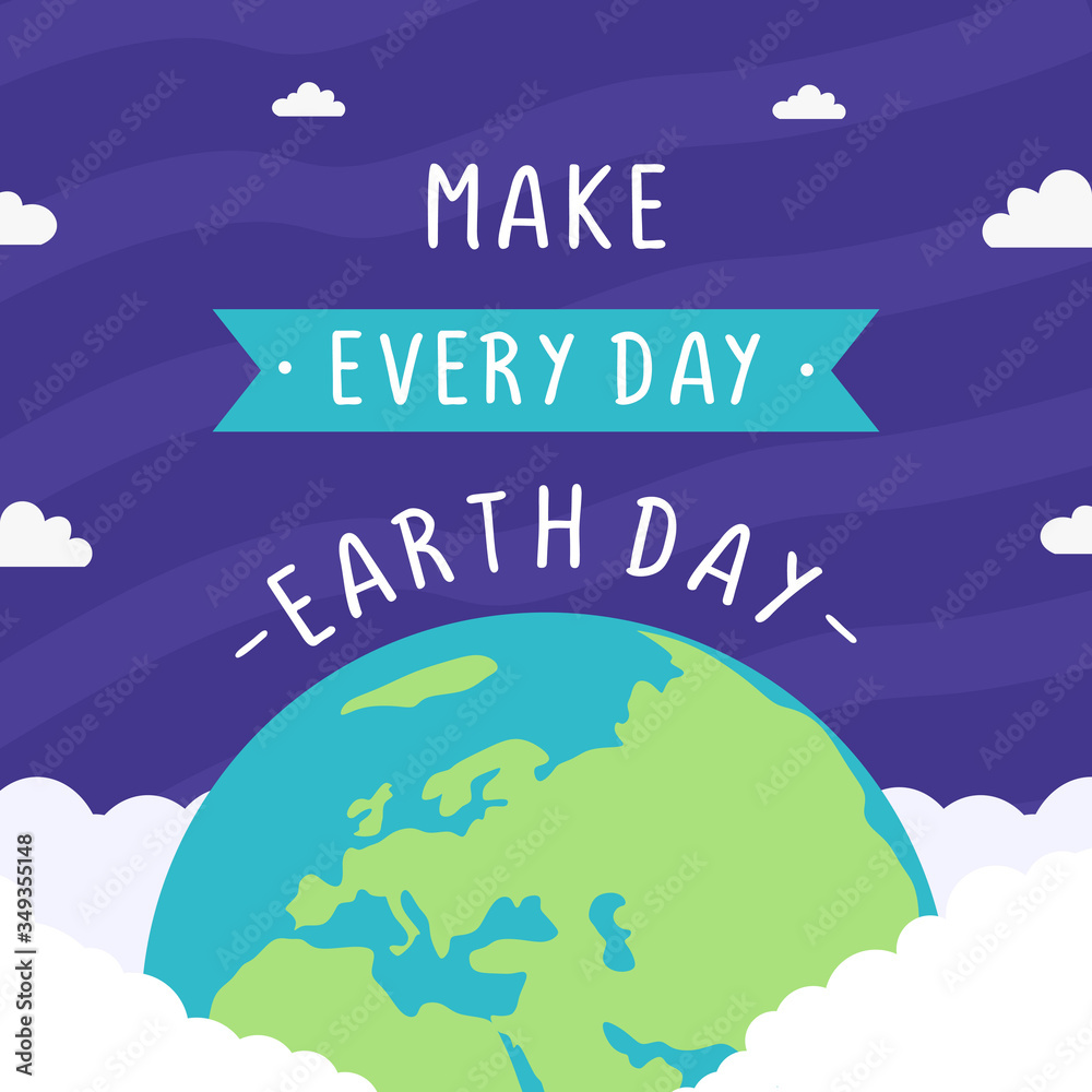 Happy earth day celebration design. Environment and ecology theme ...