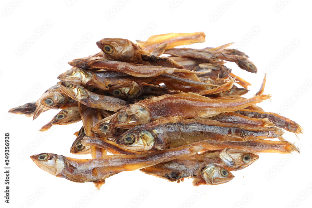 Dried fishes isolated on white background with clipping path Stock ...