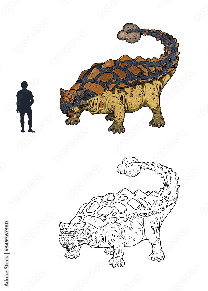 Ankylosaurus compared to human. Comparison between dinosaur and human ...