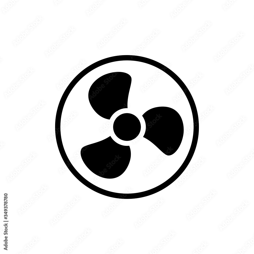 fan icon, ventilator outline, turbine symbol for web and mobile phone ...