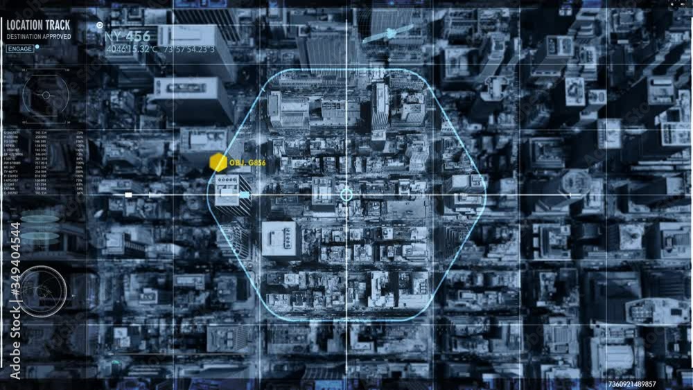 Vidéo Stock Aerial Satellite Camera View, Spy Eye. Spying on the Modern ...