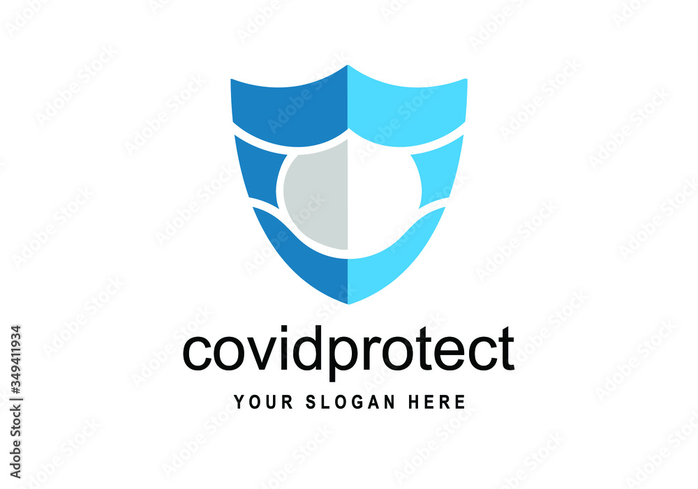 Logo Design. Shield with mask vector logo template. This logo suitable ...