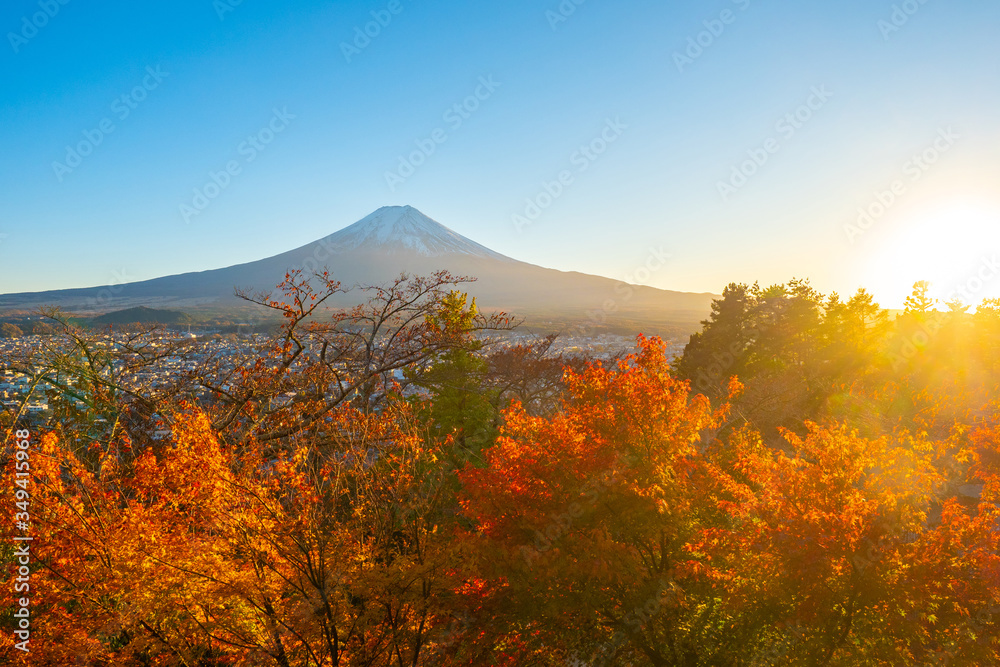 Japan. Mount Fuji in the fall. Nature of the city of Fujiyoshida ...