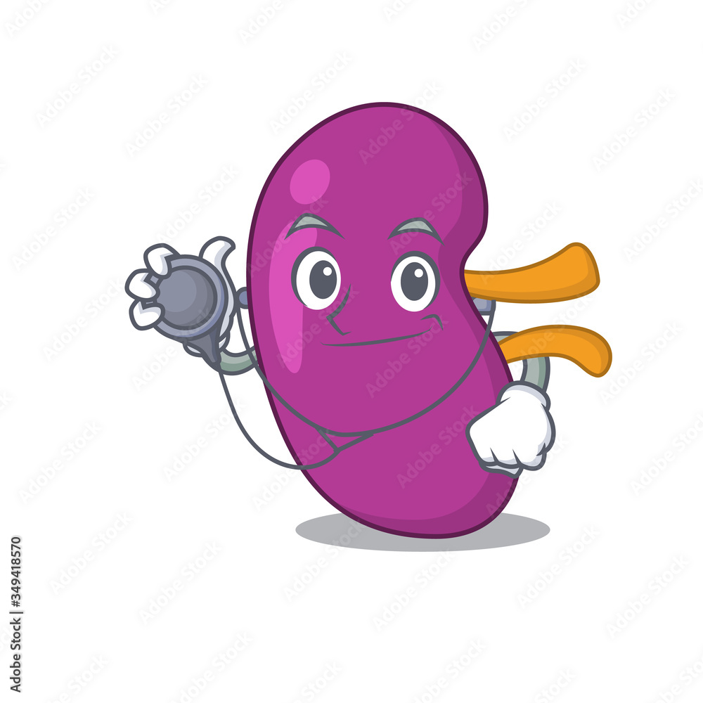 Smiley doctor cartoon character of kidney with tools Stock Vector ...