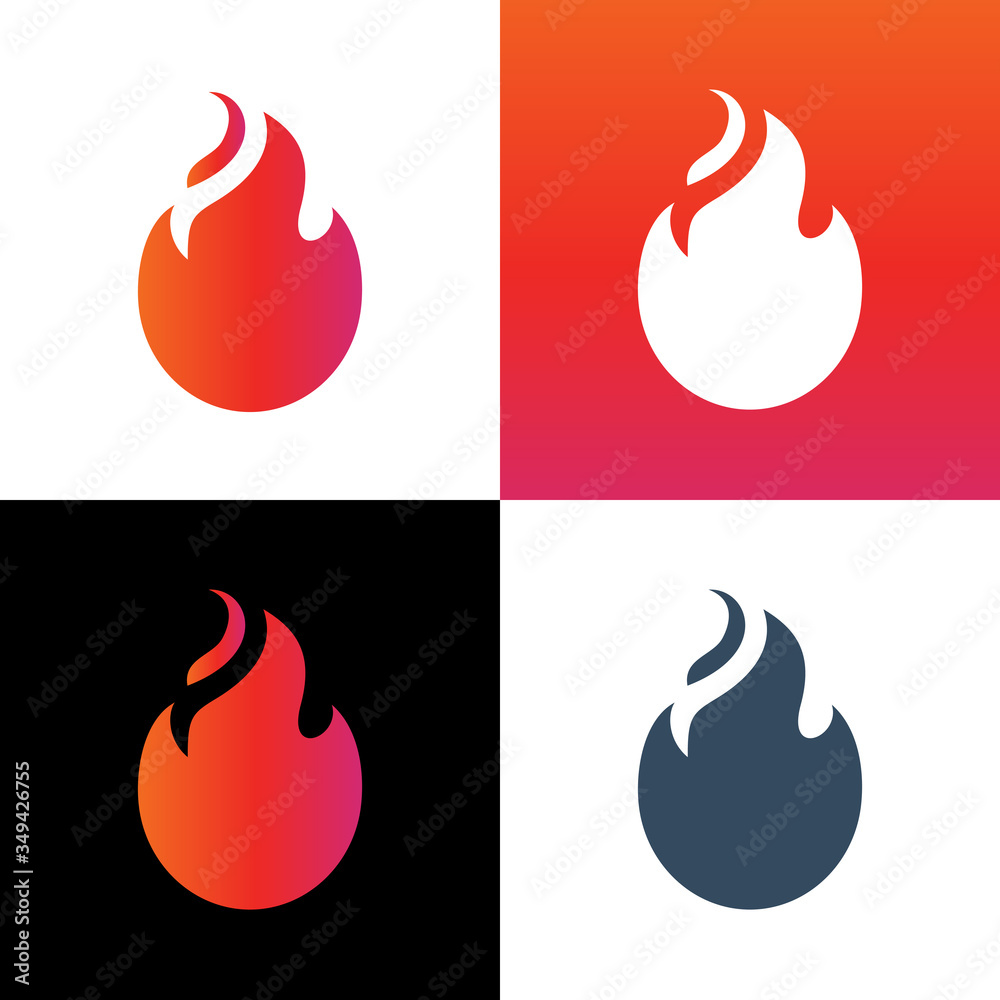 Fire flame logo icon design, ignite symbol illustration - Vector Stock ...