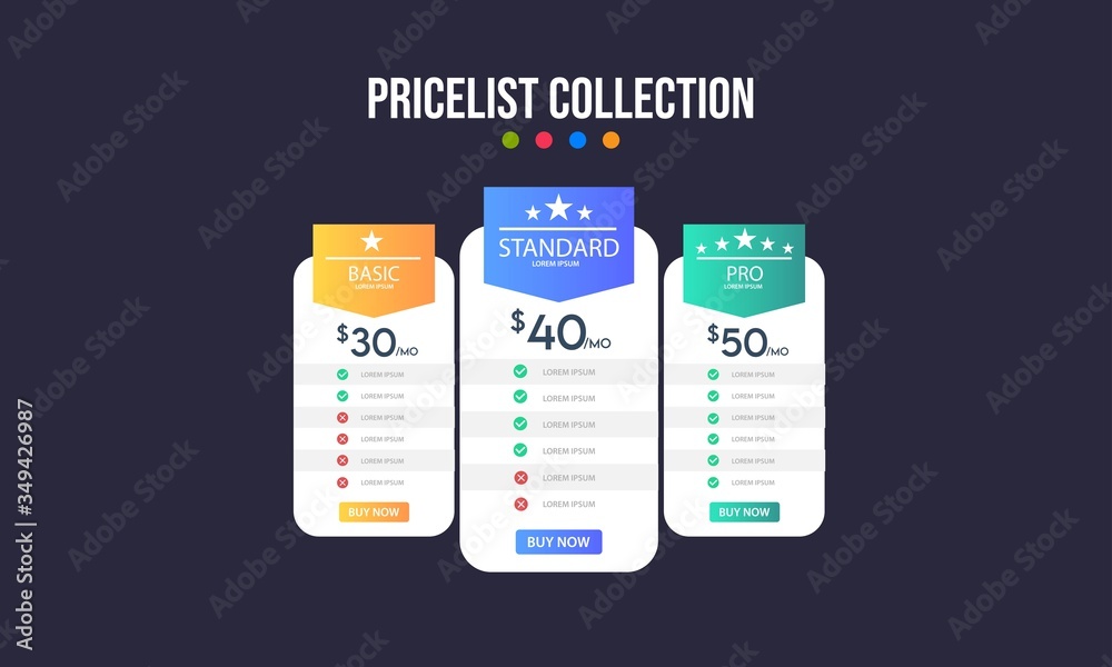 Vector pricing plan banners infographic template. Marketing ...
