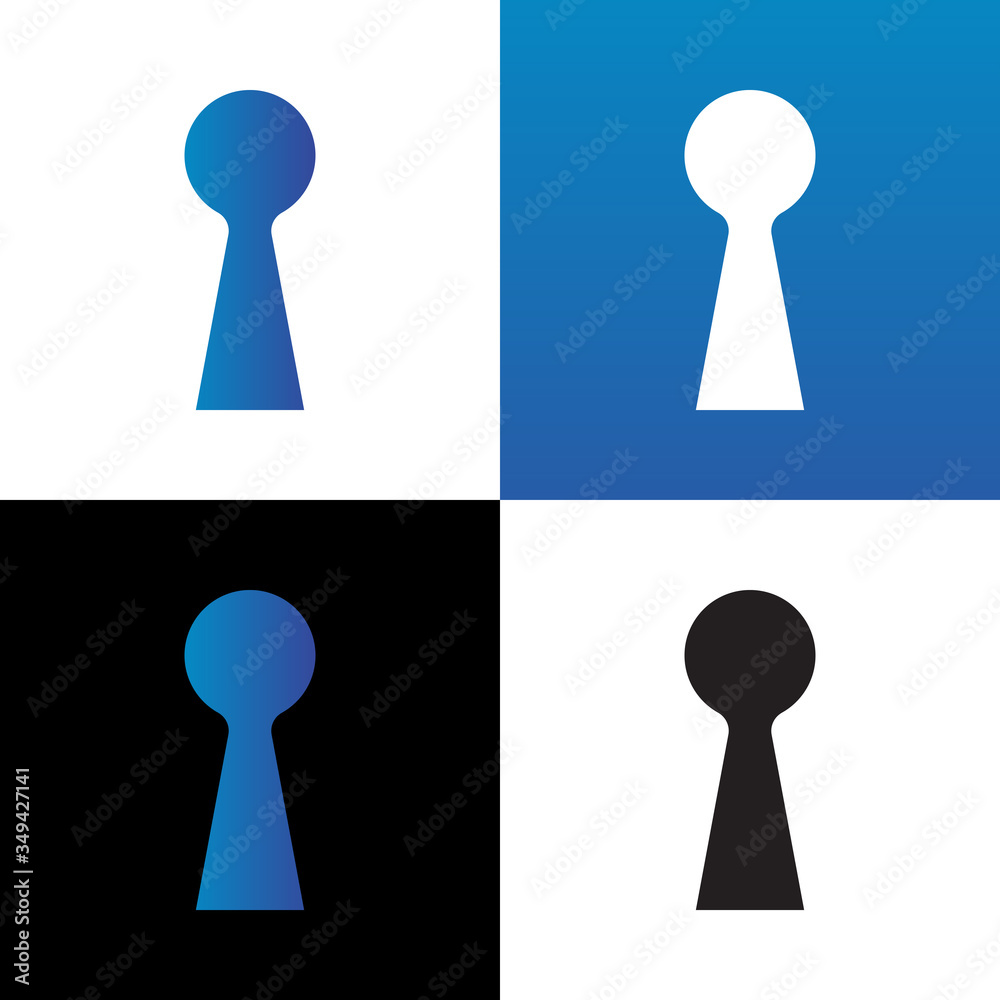 Key hole icon design, lock symbol vector, security sign illustration ...