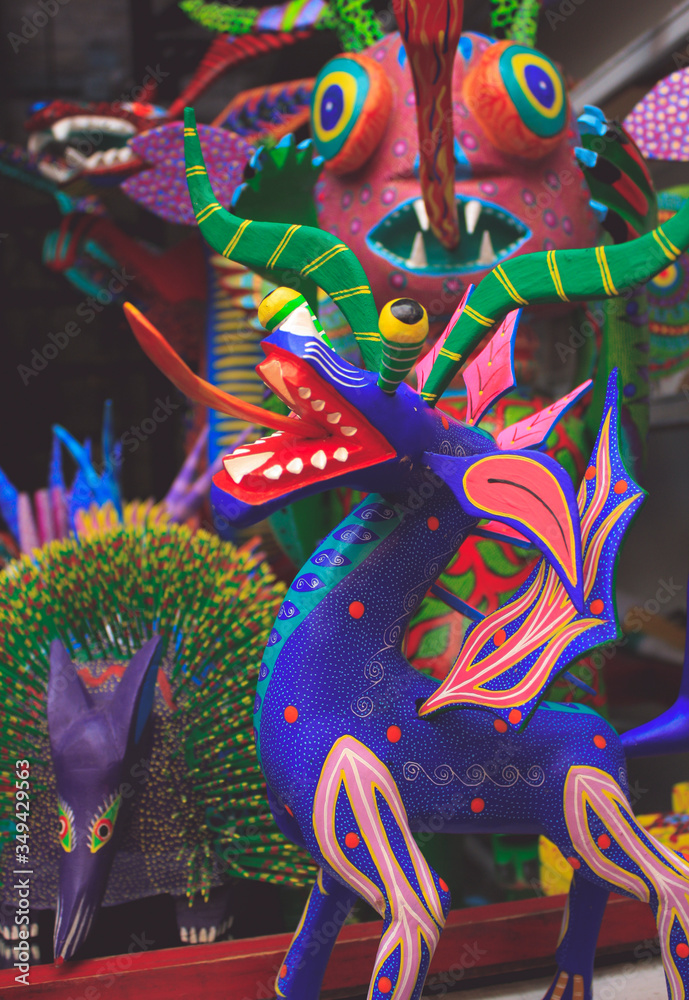 Alebrijes are brightly colored Mexican folk art sculptures of ...