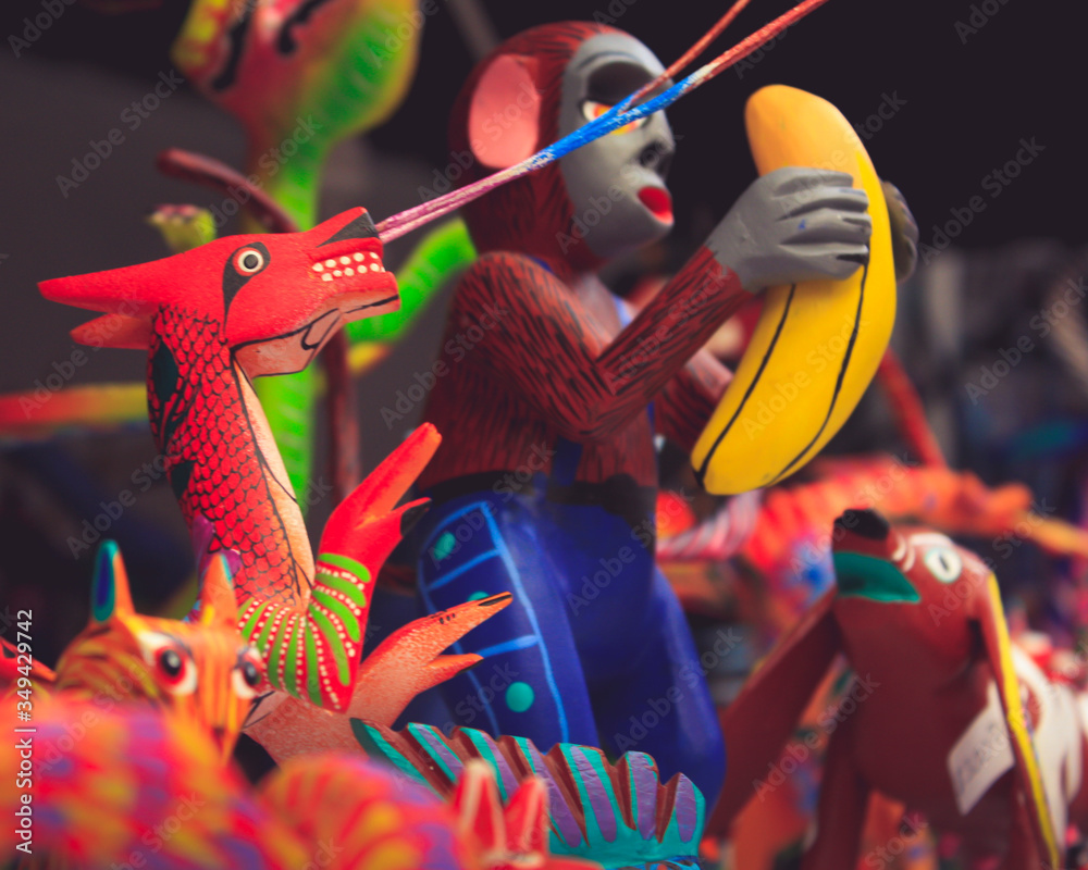 Alebrijes are brightly colored Mexican folk art sculptures of ...