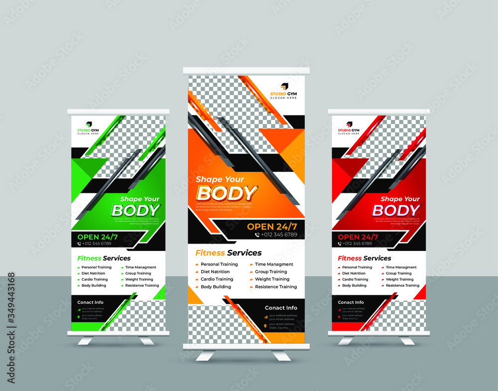 Vertical Banner Design Signboard Advertising Template Vector X-banner ...