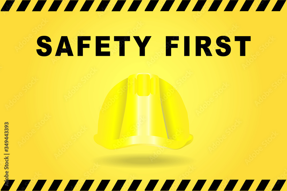Safety first poster vector, workplace safety concept Stock Vector ...