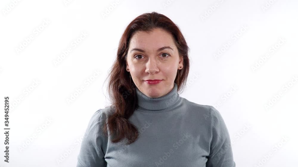 Shoulder shrug gesture. Shoulder shrug, we see that woman does not know ...