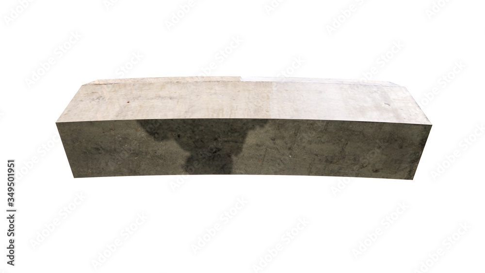 Rounded concrete curb with a radius of 6 m Illustration in 3D - 5 Stock ...