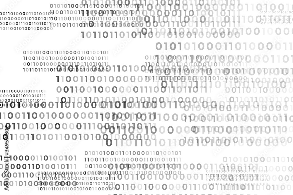 black and white binary code digital background design Stock Vector ...