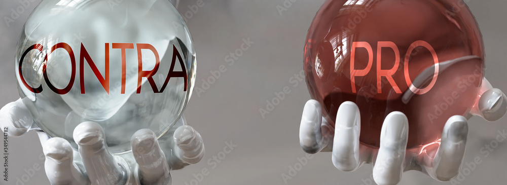 Stockillustratie pro and contra in a balanced life - pictured as words ...