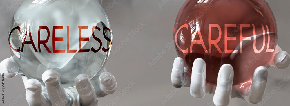 Ilustração do Stock: careful and careless in a balanced life - pictured ...