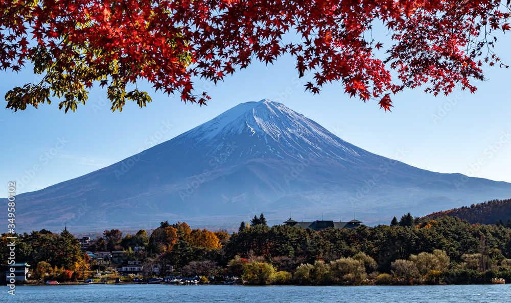Japan - Lake Kawaguchiko, Mt. Fuji, Autumn in Mount Fuji , Colorful Autumn Season and Mountain ...
